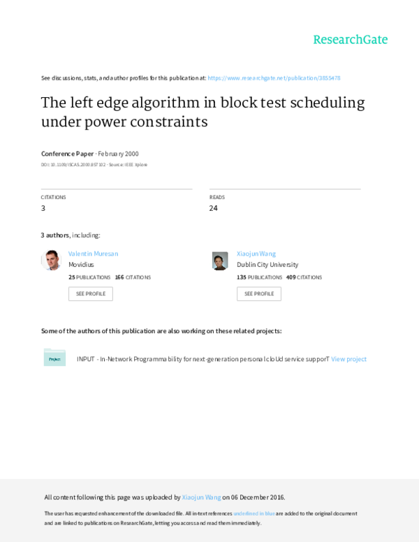 (PDF) The left edge algorithm in block test scheduling under power ...