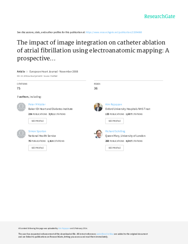 (PDF) The impact of image integration on catheter ablation of atrial fibrillation using ...