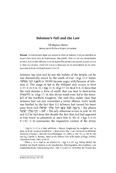 (PDF) Solomon’s Fall and the Law
