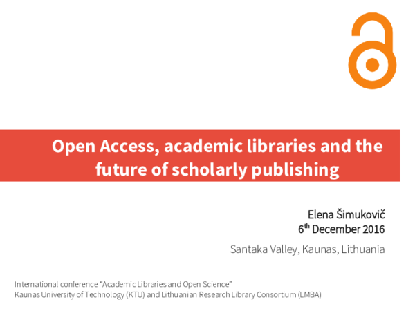 (PDF) Open Access, academic libraries and the future of scholarly ...
