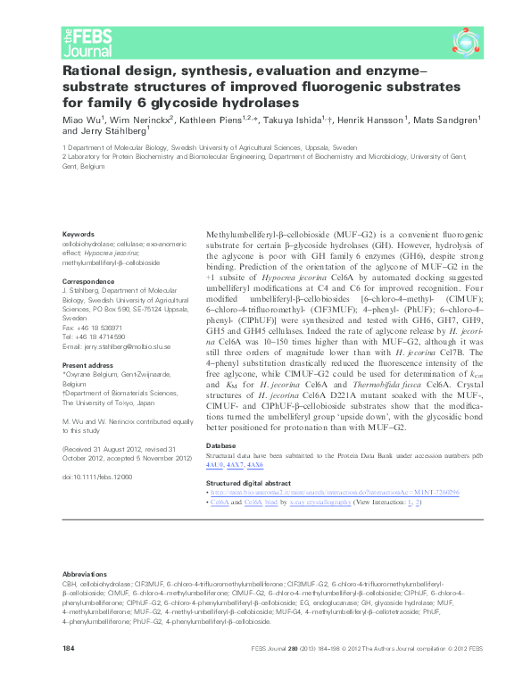 Pdf Rational Design Synthesis Evaluation And Enzyme‐substrate