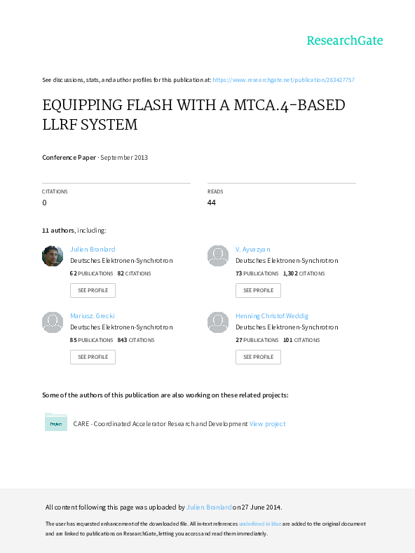 Pdf Equipping Flash With A Mtca 4 Based Llrf System 