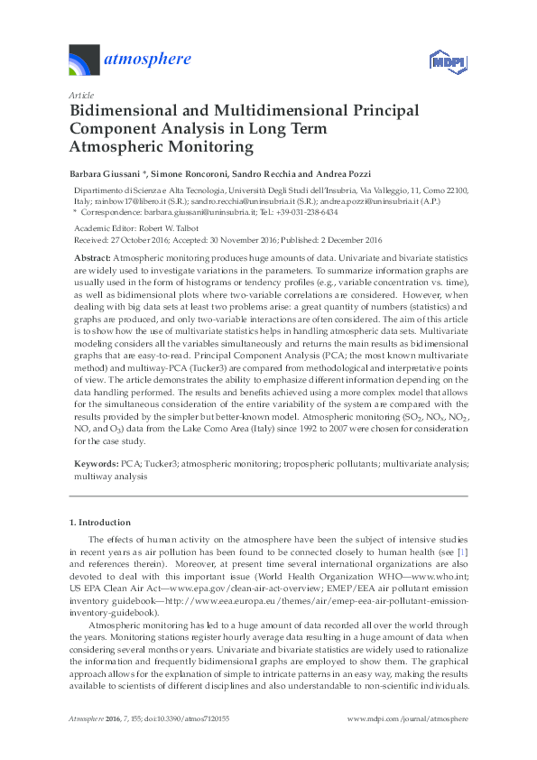 (PDF) Bidimensional and Multidimensional Principal Component Analysis ...