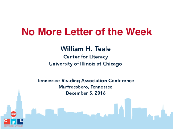 (PDF) No More Letter of the Week