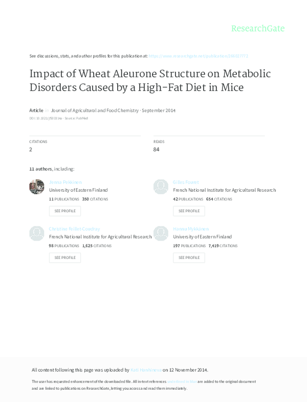 (PDF) Impact of Wheat Aleurone Structure on Metabolic Disorders Caused ...
