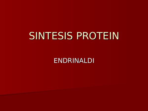 (PPT) SINTESIS PROTEIN