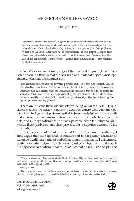 (PDF) Merricks's Soulless Savior