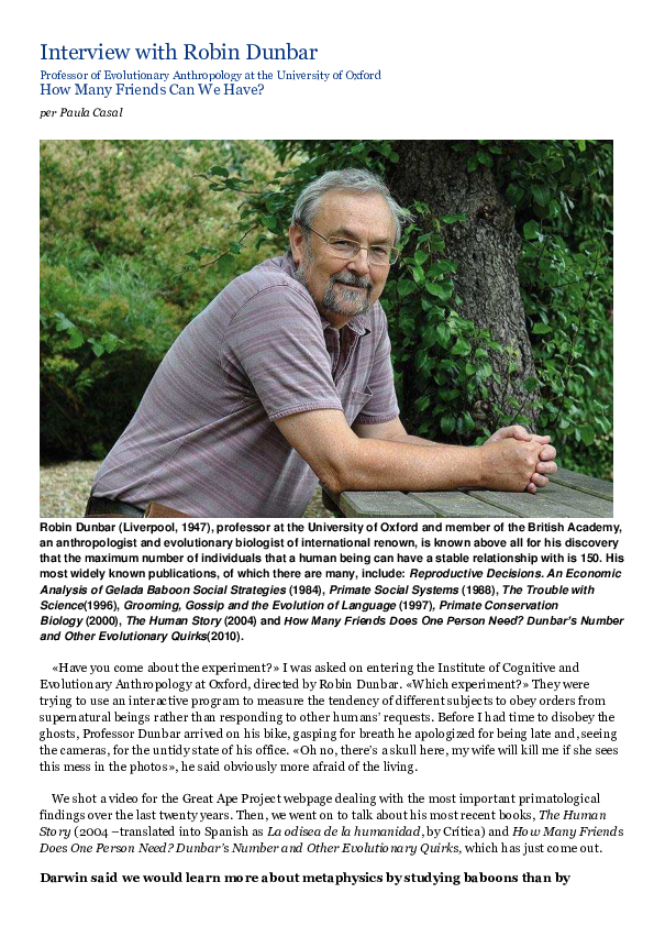 (PDF) 2010. "How Many Friends Can We Have? An Interview with Robin ...