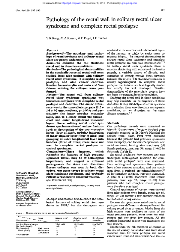 (PDF) Pathology of the rectal wall in solitary rectal ulcer syndrome ...