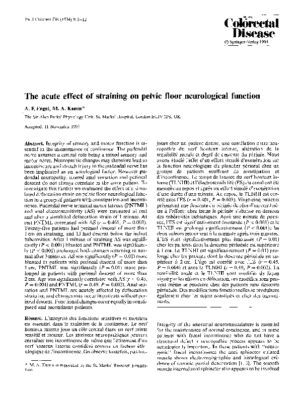 (PDF) The acute effect of straining on pelvic floor neurological ...