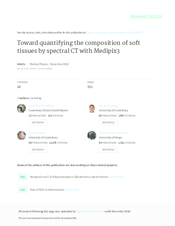 (PDF) Toward quantifying the composition of soft tissues by spectral CT ...