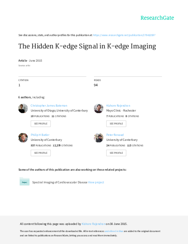 (PDF) The Hidden K-edge Signal in K-edge Imaging