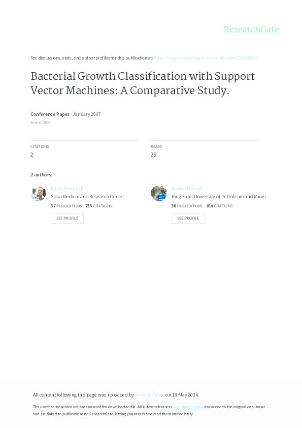 (PDF) Bacterial Growth Classification with Support Vector Machines: A Comparative Study