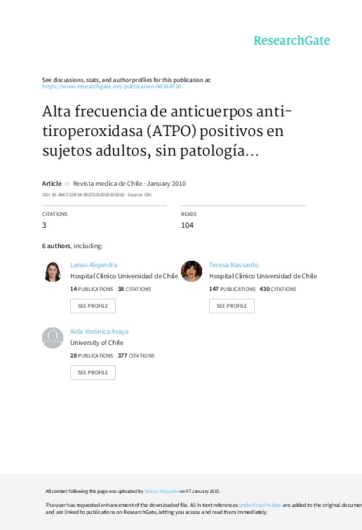 (PDF) Alta frecuencia de anticuerpos anti-tiroperoxidasa (ATPO ...