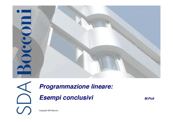 (PDF) Programmazione lineare: Esempi conclusivi | bri bit - Academia.edu