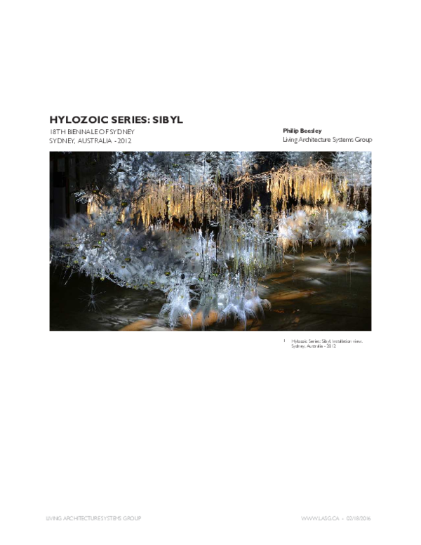 (PDF) Hylozoic Series: Sibyl