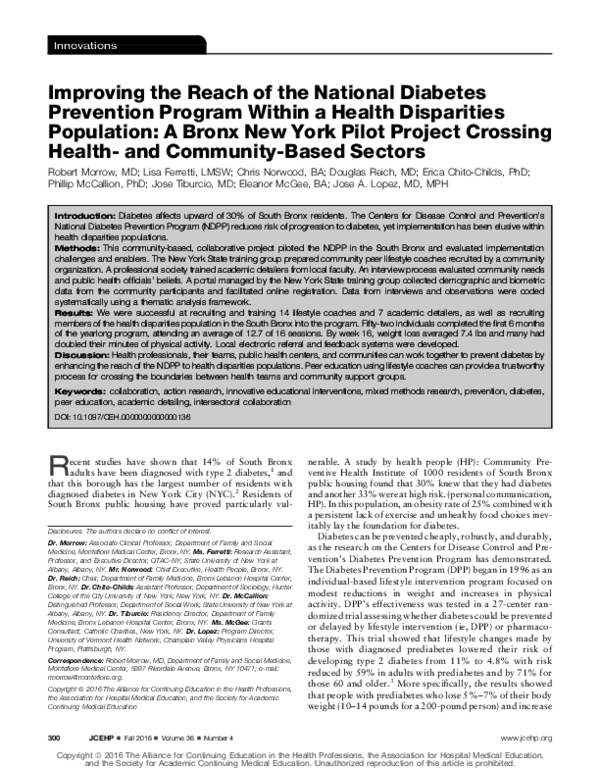 (PDF) Improving the Reach of the National Diabetes Prevention Program ...