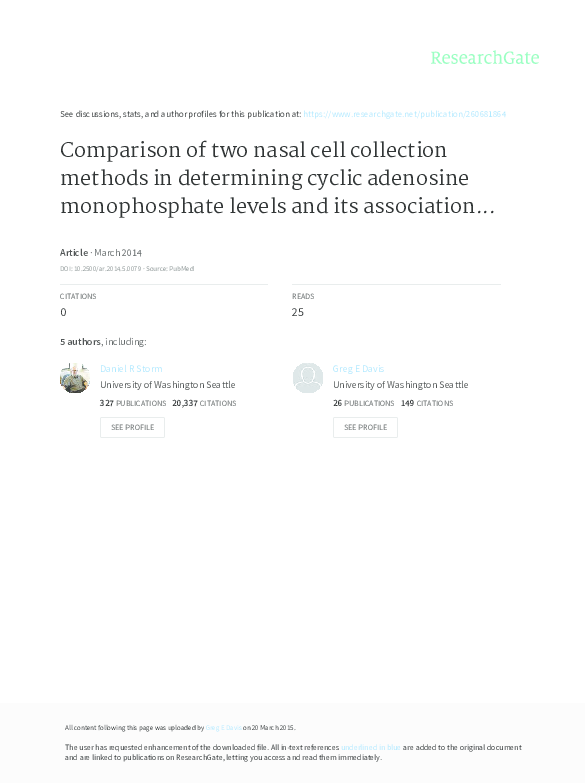 (PDF) Comparison of two nasal cell collection methods in determining ...