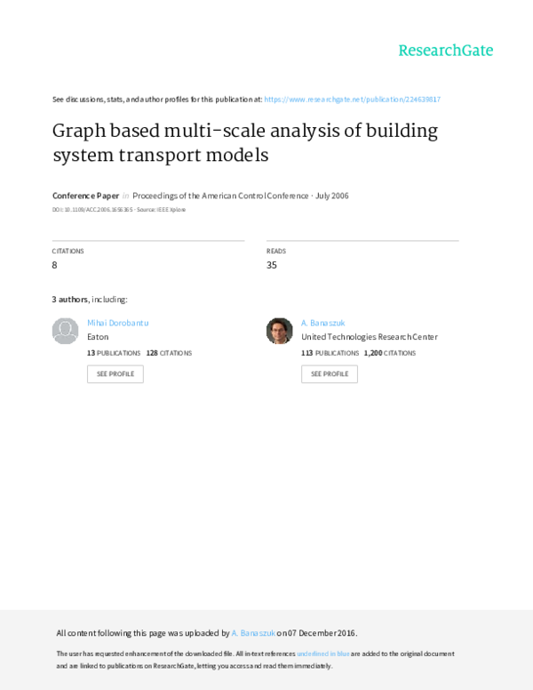 (PDF) Graph based multi-scale analysis of building system transport models