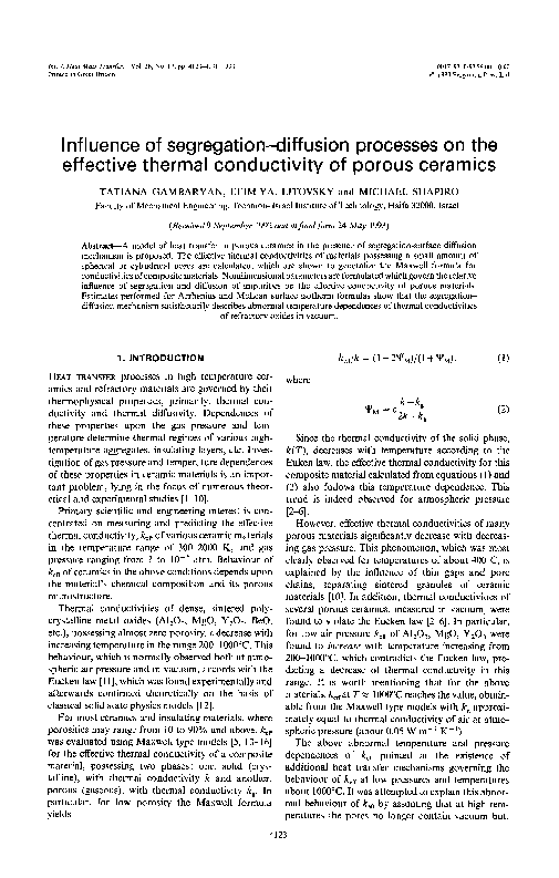 (PDF) Influence of segregation-diffusion processes on the effective thermal conductivity of ...