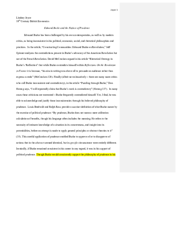 (PDF) Edmund Burke and the Failure of Prudence