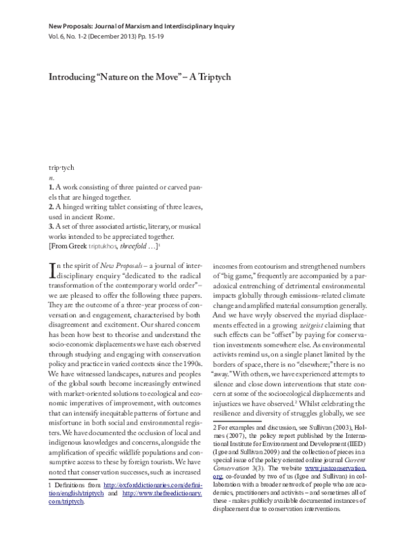 (PDF) Introducing nature on the move -- a triptych | Jim Igoe ...