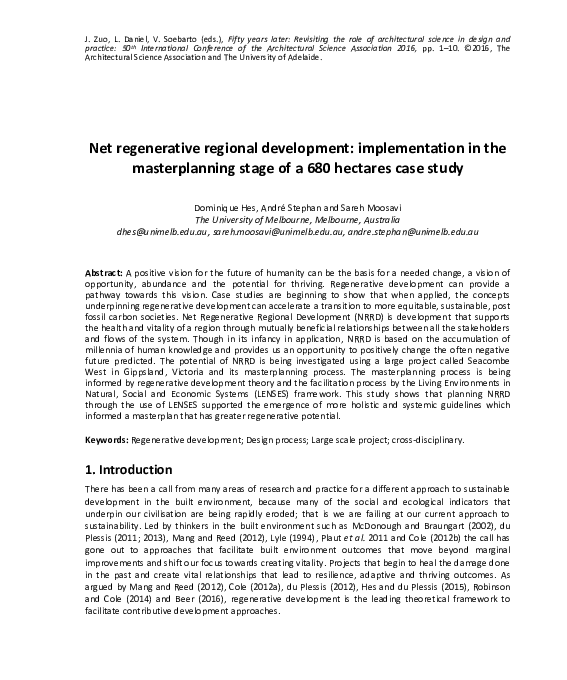 (PDF) Net regenerative regional development: implementation in the ...