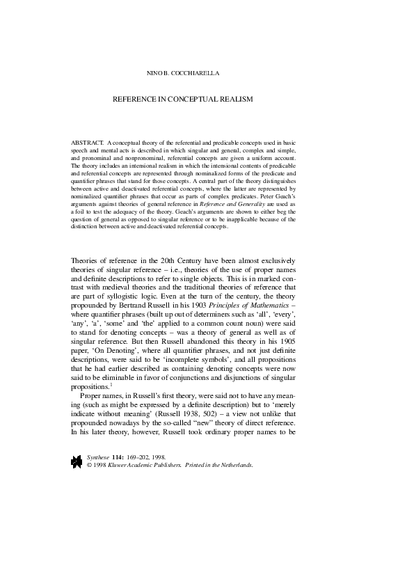 (PDF) Reference in conceptual realism