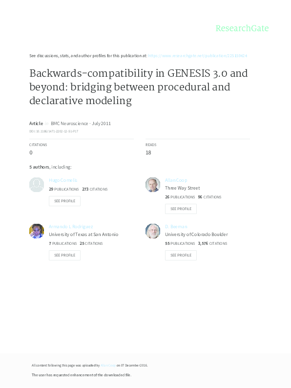 Pdf Backwards Compatibility In Genesis 3 0 And Beyond Bridging Between Procedural And