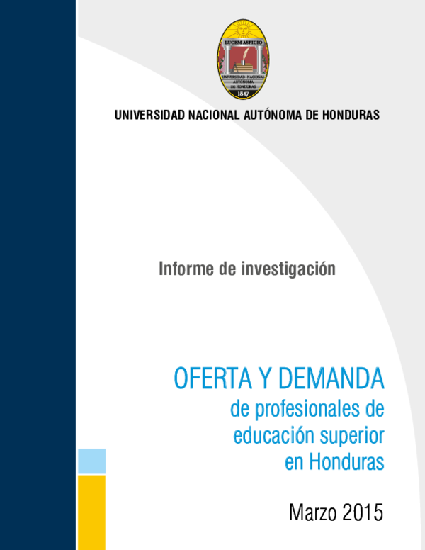 (PDF) OFERTA Y DEMANDA de profesionales de educación superior en Honduras