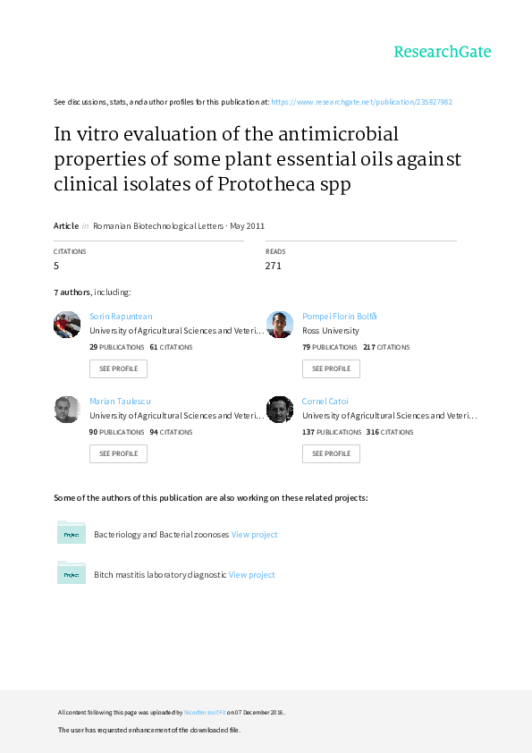 (PDF) In vitro evaluation of the antimicrobial properties of some plant ...