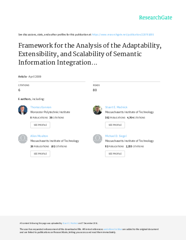 (PDF) Framework for the Analysis of the Adaptability, Extensibility, and Scalability of Semantic ...