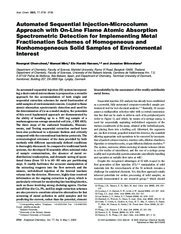 (PDF) Automated Sequential Injection-Microcolumn Approach with On-Line ...