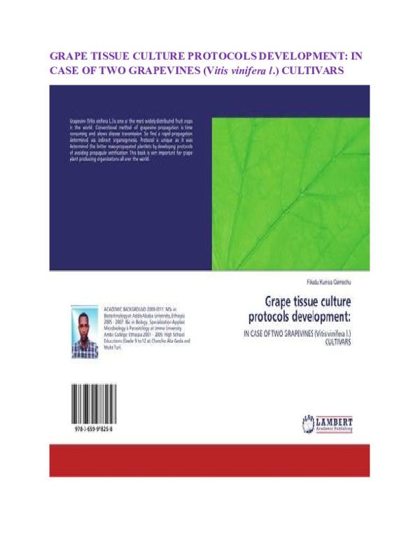 (PDF) GRAPE TISSUE CULTURE PROTOCOLS DEVELOPMENT: IN CASE OF TWO ...