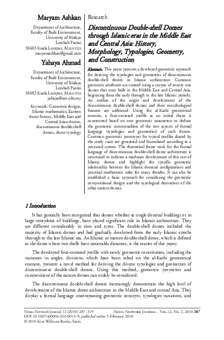 (PDF) Discontinuous Double-shell Domes through Islamic eras in the ...
