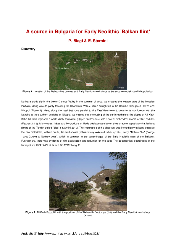 (PDF) Biagi P. and Starnini E. 2010. A Source in Bulgaria for Early ...