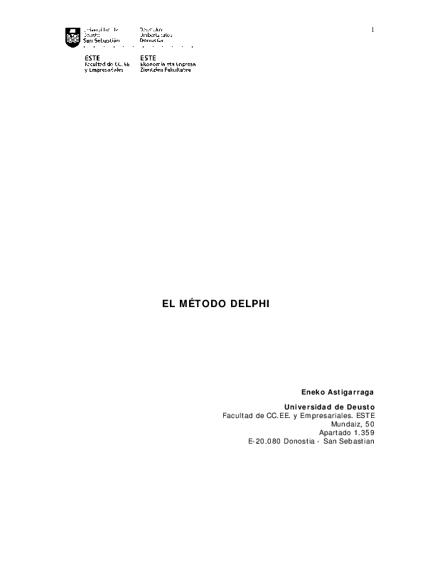 (PDF) El método delphi