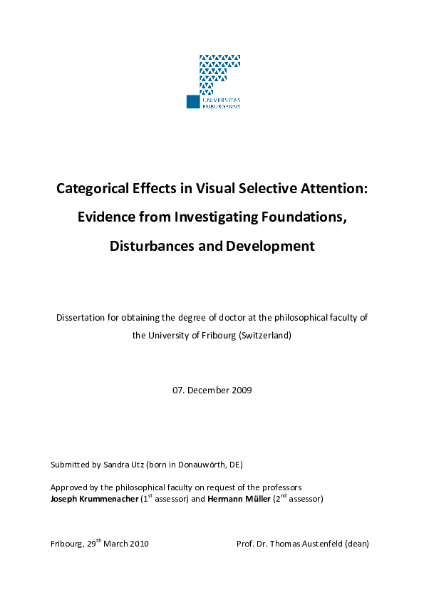 (PDF) Categorical Effects in Visual Selective Attention: Evidence from ...