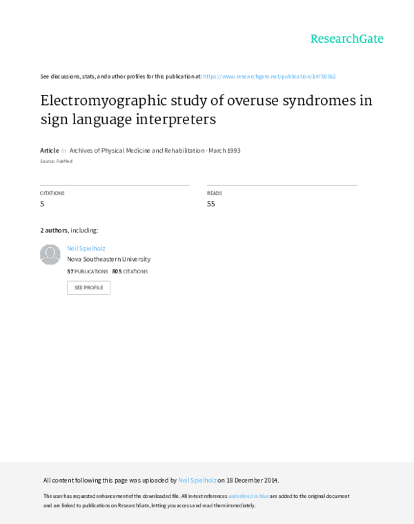 (PDF) Electromyographic study of overuse syndromes in sign language ...