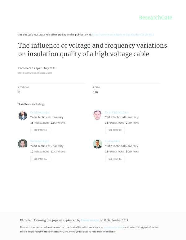 (PDF) The influence of voltage and frequency variations on insulation ...