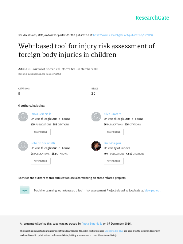 (PDF) Web-based tool for injury risk assessment of foreign body ...