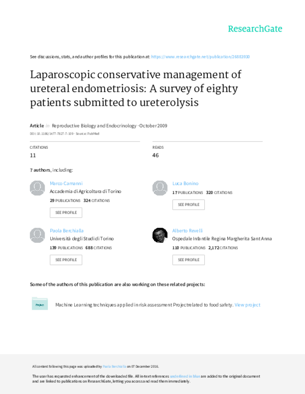 (PDF) Laparoscopic conservative management of ureteral endometriosis: a ...