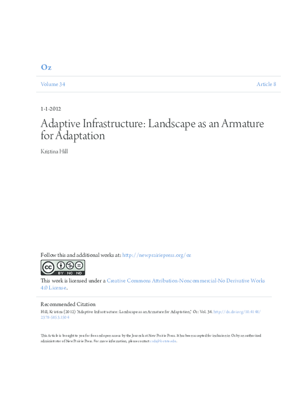 (PDF) Adaptive Infrastructure: Landscape as an Armature for Adaptation