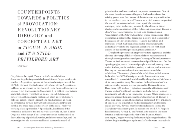 (PDF) “Counterpoints Towards a Politics of Provocation: Revolutionary ...
