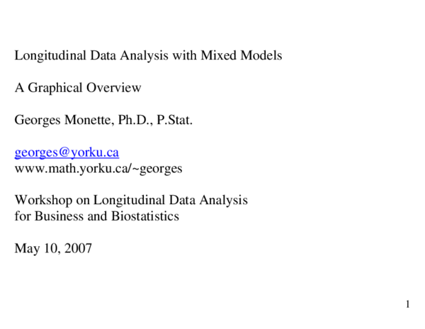 Pdf Longitudinal Data Analysis With Mixed Models A Graphical Overview