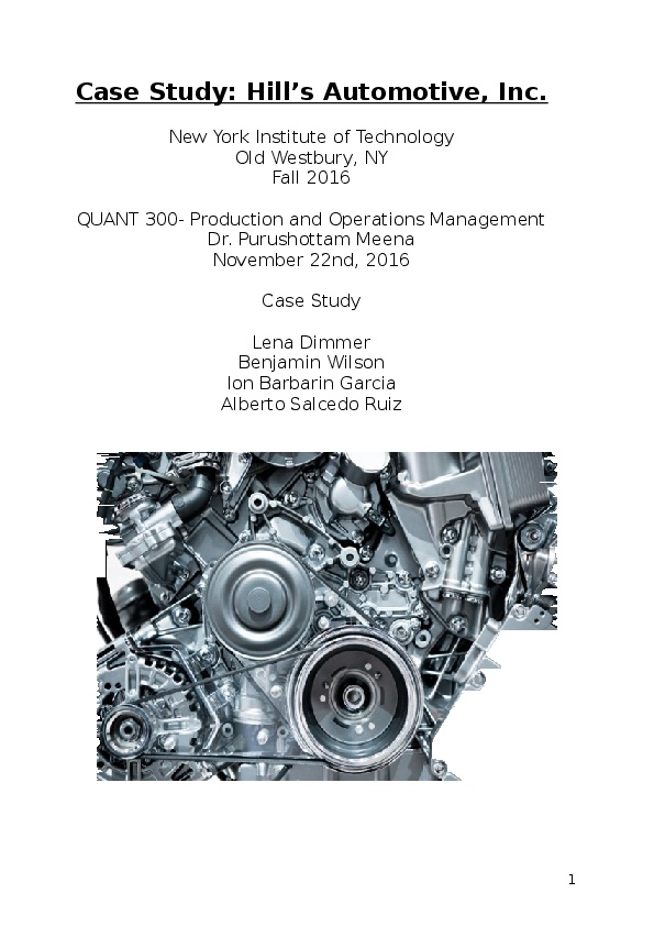 (DOC) Case Study Operations Managament