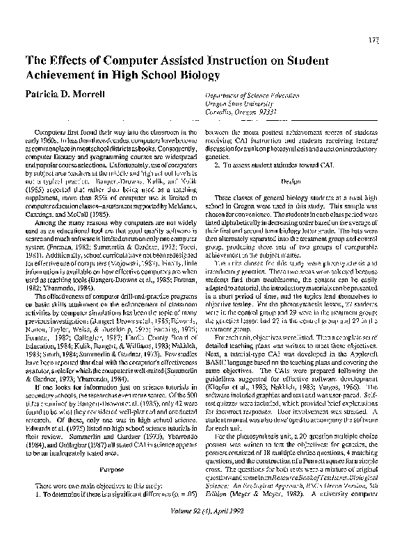 (PDF) The Effects of Computer Assisted Instruction on Student ...