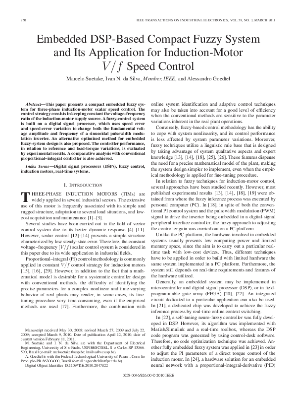Pdf Embedded Dsp Based Compact Fuzzy System And Its Application For Induction Motor Vf 0489