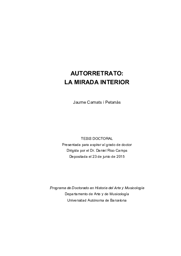 (PDF) AUTORRETRATO: LA MIRADA INTERIOR