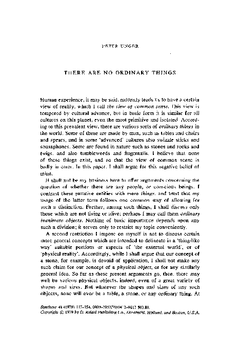 (PDF) There are no ordinary things